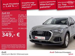 Pelēks Audi Q3 2021 Kauņa, ar dzinēja tilpumu 1.40 L un nobraukumu 48 tūkst. km par 31968 €, foto  vietnē AUTOMOTO.COM.LV