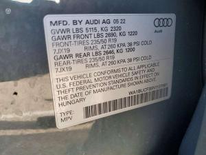 Pelēks Audi Q3 2022 Viļņa, ar dzinēja tilpumu 1.98 L un nobraukumu 58 tūkst. km par 17303 €, foto 14 vietnē AUTOMOTO.COM.LV
