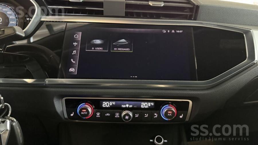 Pelēks Audi Q3 2022 Rīga, ar dzinēja tilpumu 2.00 L un nobraukumu 19 tūkst. km par 26900 €, foto 24 vietnē AUTOMOTO.COM.LV