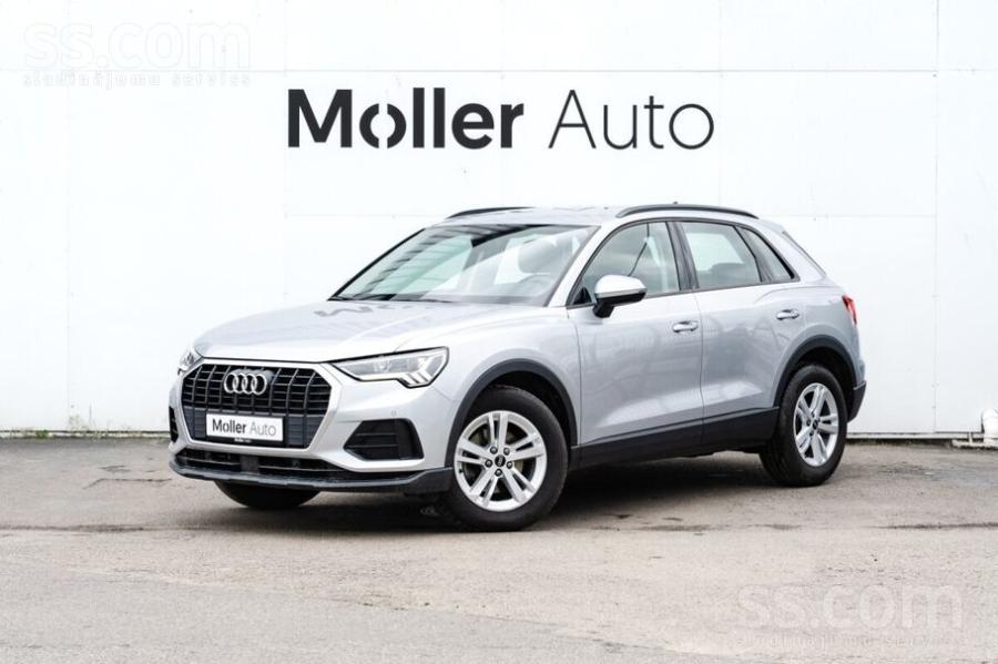 Grey Audi Q3 2023 in Riga, with an engine capacity of 1.00 L and mileage of 19 thousand km for 23900 €, photo 1 on AUTOMOTO.COM.LV