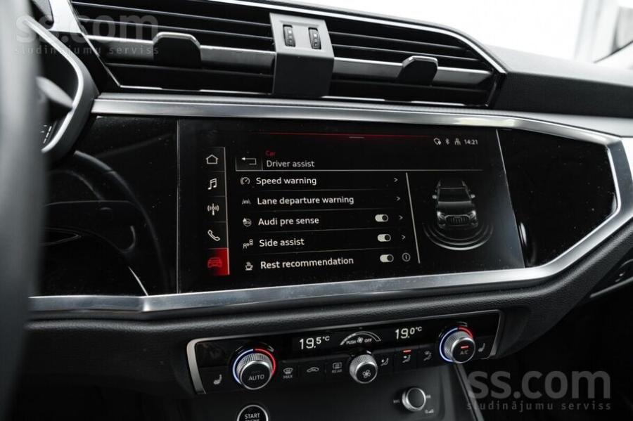 Grey Audi Q3 2023 in Riga, with an engine capacity of 1.00 L and mileage of 19 thousand km for 23900 €, photo 22 on AUTOMOTO.COM.LV