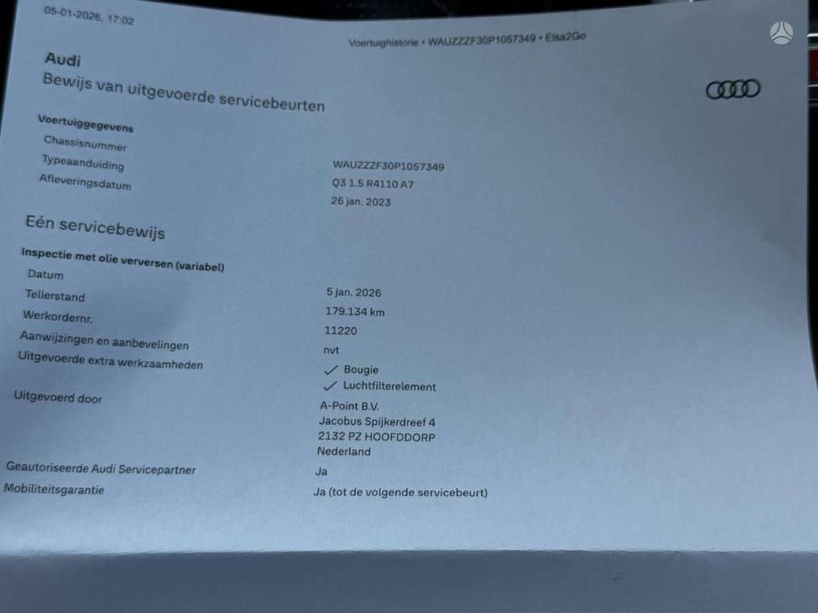 Pelēks Audi Q3 2023 Kauņa, ar dzinēja tilpumu 1.50 L un nobraukumu 198 tūkst. km par 23900 €, foto 15 vietnē AUTOMOTO.COM.LV