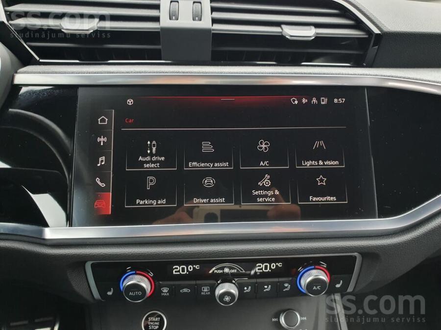 Pelēks Audi Q3 2023 Rīga, ar dzinēja tilpumu 1.50 L un nobraukumu 41 tūkst. km par 32500 €, foto 24 vietnē AUTOMOTO.COM.LV