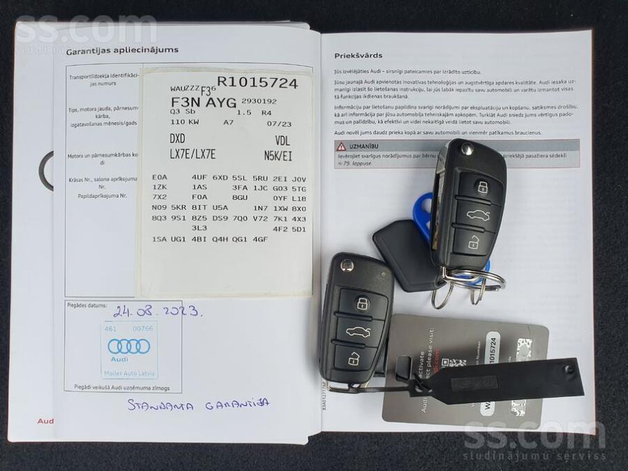 Pelēks Audi Q3 2023 Rīga, ar dzinēja tilpumu 1.50 L un nobraukumu 41 tūkst. km par 32500 €, foto 36 vietnē AUTOMOTO.COM.LV