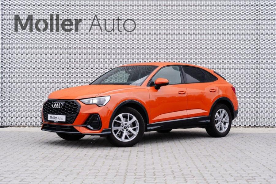Orange Audi Q3 2023 in Marupe, with an engine capacity of 1.50 L and mileage of 70 thousand km for 27900 €, photo 1 on AUTOMOTO.COM.LV