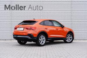 Orange Audi Q3 2023 in Marupe, with an engine capacity of 1.50 L and mileage of 70 thousand km for 27900 €, photo 5 on AUTOMOTO.COM.LV