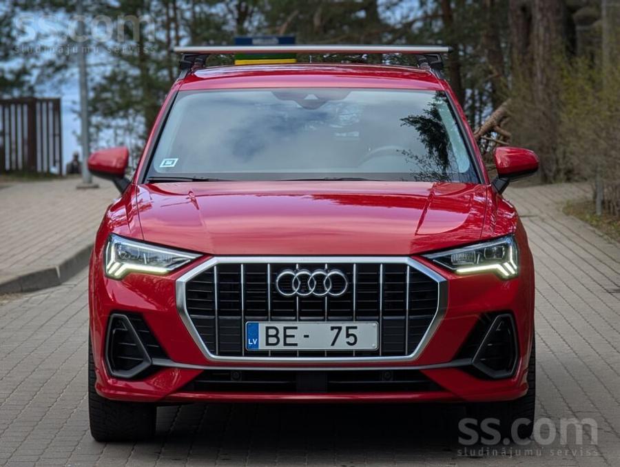 Sarkans Audi Q3 2023 Jūrmala, ar dzinēja tilpumu 2.00 L un nobraukumu 39 tūkst. km par 32990 €, foto 1 vietnē AUTOMOTO.COM.LV