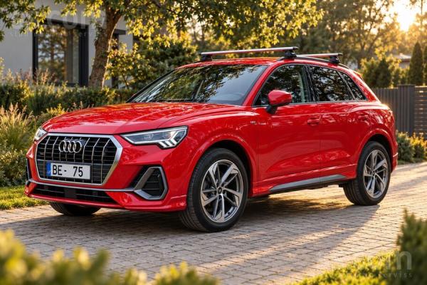 Sarkans Audi Q3 2023 Jūrmala, ar dzinēja tilpumu 2.00 L un nobraukumu 39 tūkst. km par 32850 €, foto 1 vietnē AUTOMOTO.COM.LV