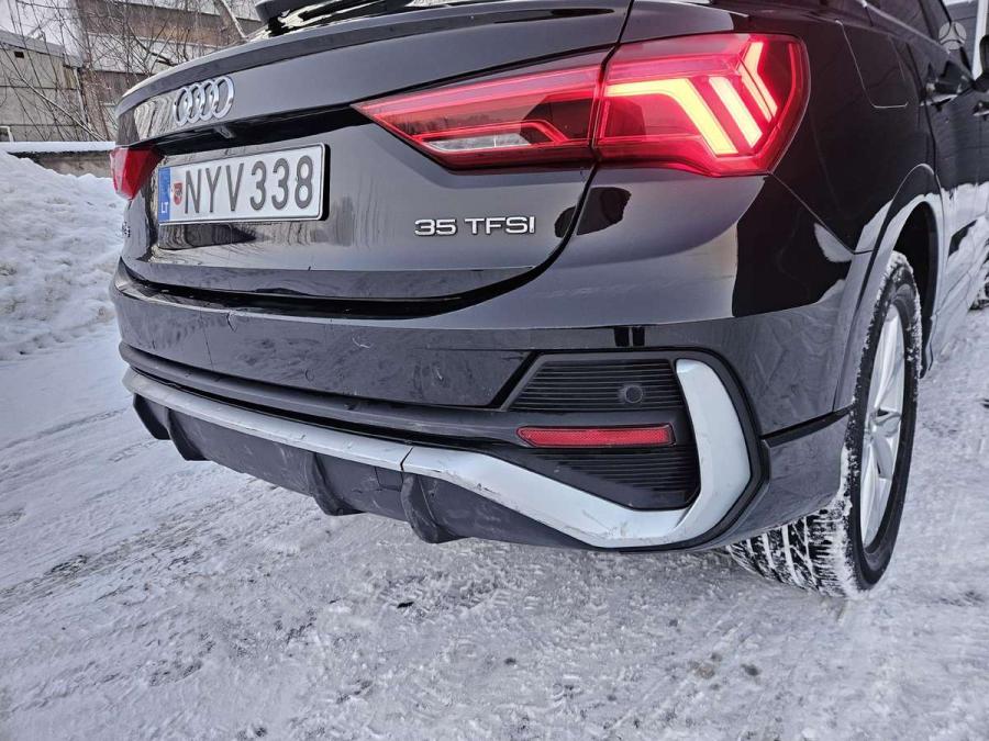 Black Audi Q3 Sportback 2021 in Kaunas, with an engine capacity of 1.50 L and mileage of 58 thousand km for 11900 €, photo 13 on AUTOMOTO.COM.LV