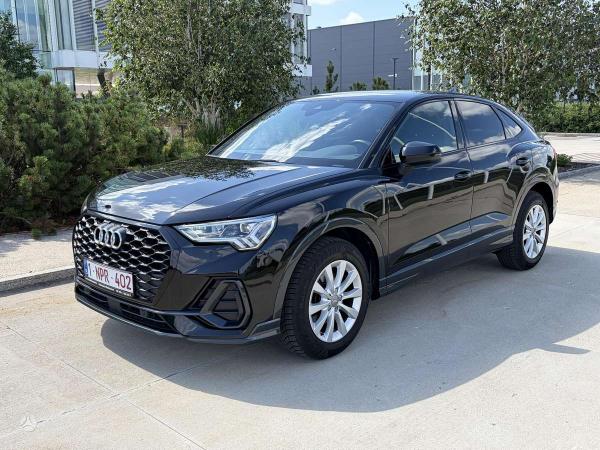 Black Audi Q3 Sportback 2021 in Vilnius, with an engine capacity of 1.97 L and mileage of 99 thousand km for 25900 €, photo 1 on AUTOMOTO.COM.LV