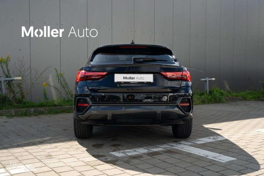 Black Audi Q3 Sportback 2024 in Vilnius, with an engine capacity of 1.50 L and mileage of 12 thousand km for 34750 €, photo 6 on AUTOMOTO.COM.LV