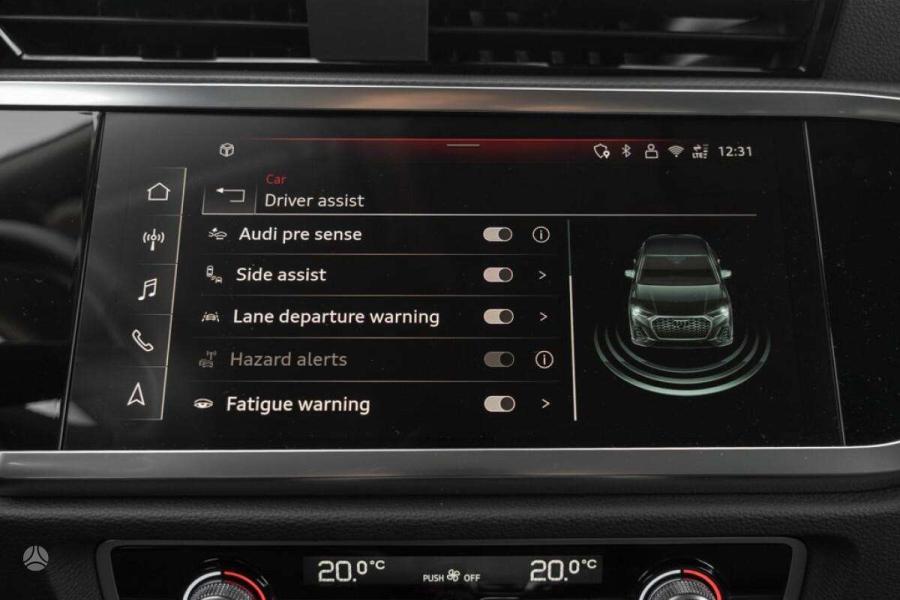 Black Audi Q3 Sportback 2024 in Vilnius, with an engine capacity of 1.50 L and mileage of 12 thousand km for 34750 €, photo 15 on AUTOMOTO.COM.LV