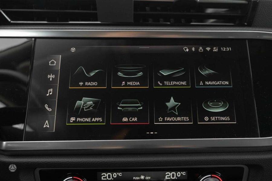 Black Audi Q3 Sportback 2024 in Vilnius, with an engine capacity of 1.50 L and mileage of 12 thousand km for 34750 €, photo 16 on AUTOMOTO.COM.LV
