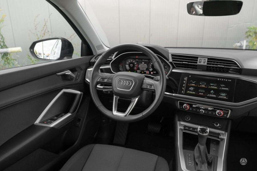 Black Audi Q3 Sportback 2024 in Vilnius, with an engine capacity of 1.50 L and mileage of 12 thousand km for 34750 €, photo 19 on AUTOMOTO.COM.LV