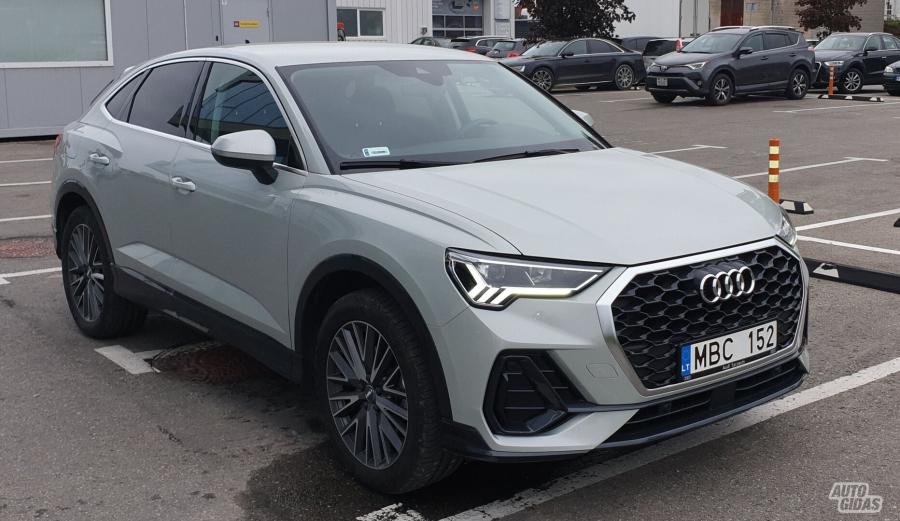 Grey Audi Q3 Sportback 2020 in Vilnius, with an engine capacity of 1.50 L and mileage of 93 thousand km for 23500 €, photo 1 on AUTOMOTO.COM.LV
