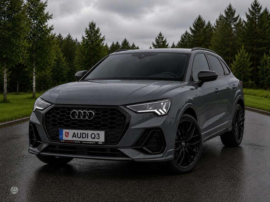 Pelēks Audi Q3 Sportback 2025 Viļņa, ar dzinēja tilpumu 1.50 L un nobraukumu 4 tūkst. km par 36000 €, foto 1 vietnē AUTOMOTO.COM.LV