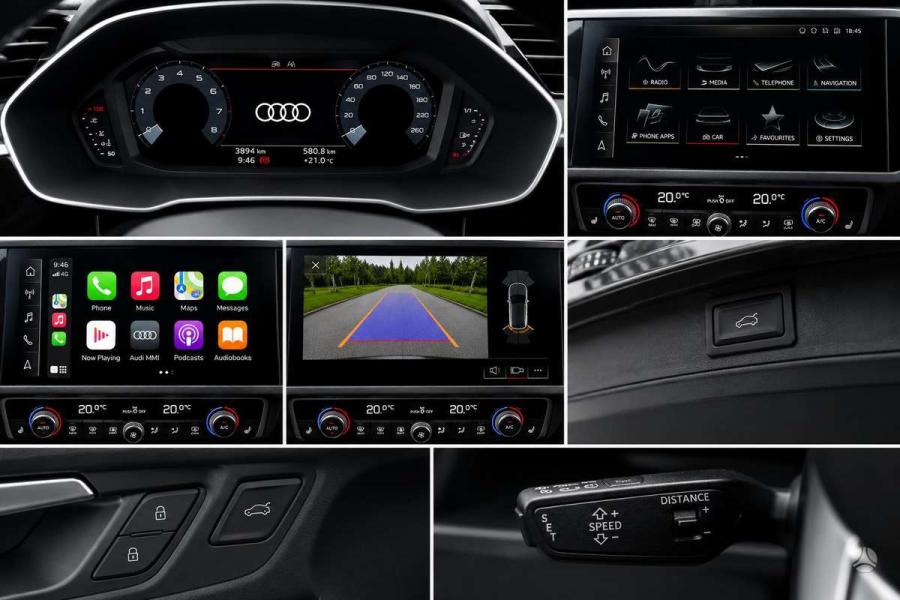 Pelēks Audi Q3 Sportback 2025 Viļņa, ar dzinēja tilpumu 1.50 L un nobraukumu 4 tūkst. km par 36000 €, foto 9 vietnē AUTOMOTO.COM.LV