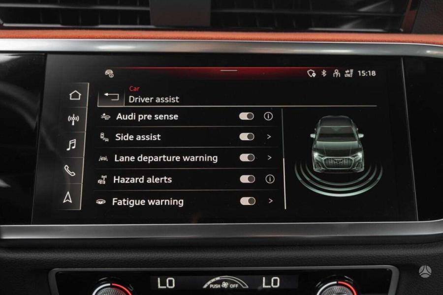 Pelēks Audi Q3 Sportback 2025 Viļņa, ar dzinēja tilpumu 2.00 L un nobraukumu 18 tūkst. km par 39650 €, foto 15 vietnē AUTOMOTO.COM.LV