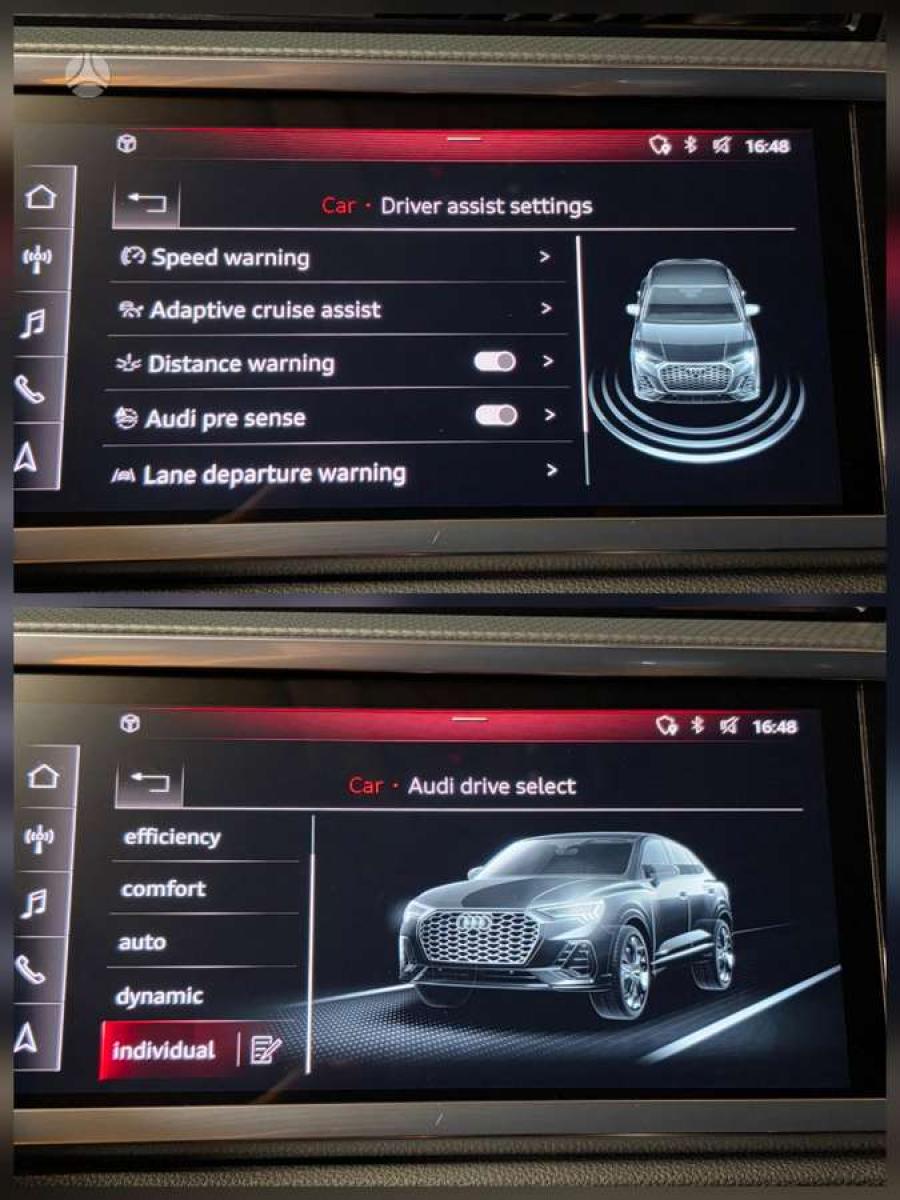Red Audi Q3 Sportback 2020 in Jonava, with an engine capacity of 2.00 L and mileage of 238 thousand km for 21500 €, photo 27 on AUTOMOTO.COM.LV