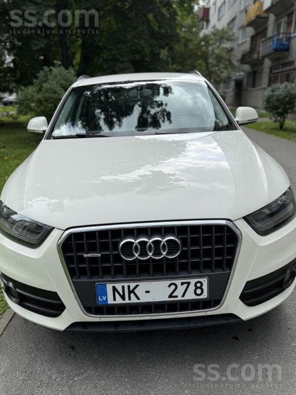 Audi Q3 2012 in Riga on AUTOMOTO.COM.LV White Audi Q3 2012 in Riga, with an engine capacity of 2.00 L and mileage of 276 thousand km for 9500 €, photo 1 on AUTOMOTO.COM.LV