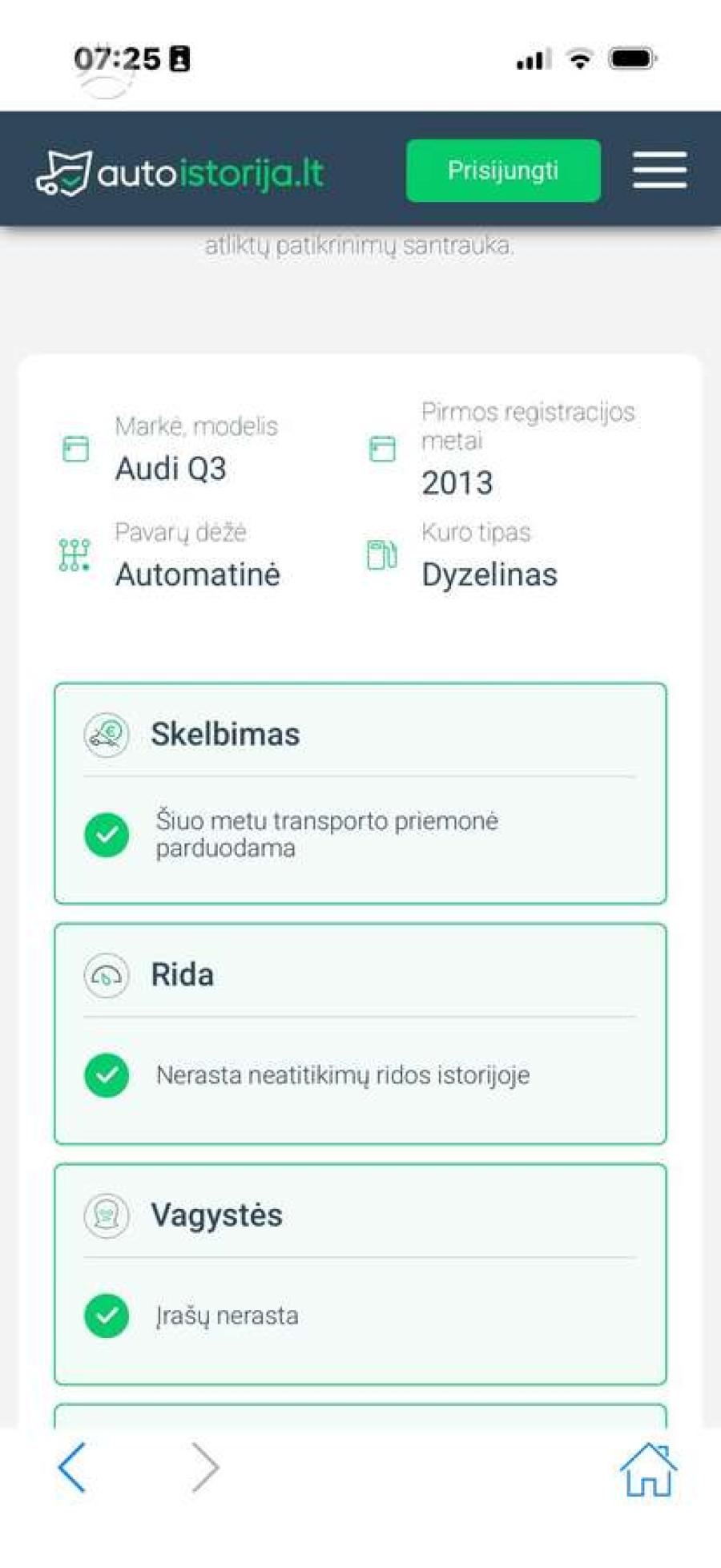 White Audi Q3 2013 in Siauliai, with an engine capacity of 1.97 L and mileage of 316 thousand km for 9200 €, photo 17 on AUTOMOTO.COM.LV