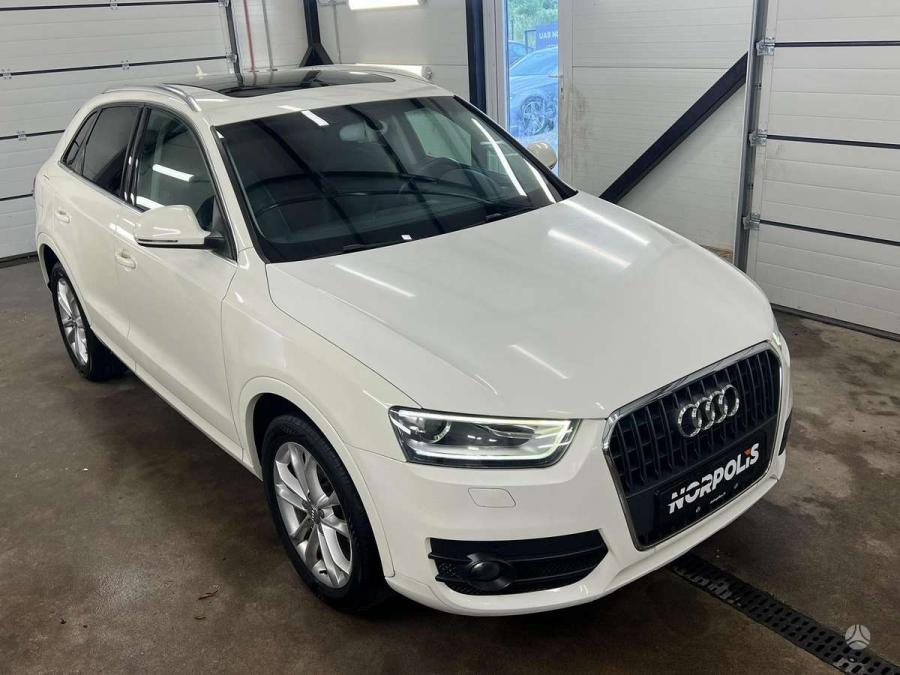White Audi Q3 2014 in Vilnius, with an engine capacity of 1.97 L and mileage of 185 thousand km for 11979 €, photo 3 on AUTOMOTO.COM.LV