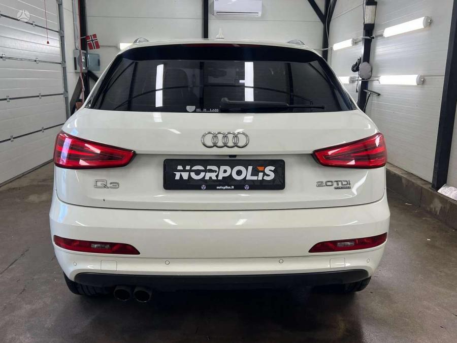 White Audi Q3 2014 in Vilnius, with an engine capacity of 1.97 L and mileage of 185 thousand km for 11979 €, photo 5 on AUTOMOTO.COM.LV