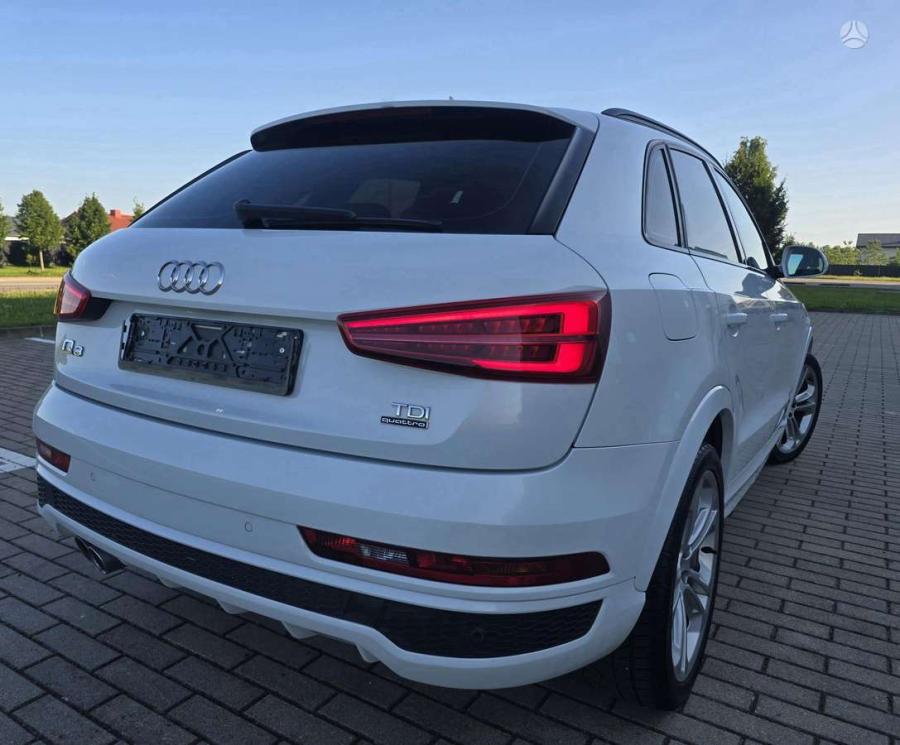 White Audi Q3 2015 in Panevezys, with an engine capacity of 1.97 L and mileage of 196 thousand km for 13250 €, photo 3 on AUTOMOTO.COM.LV