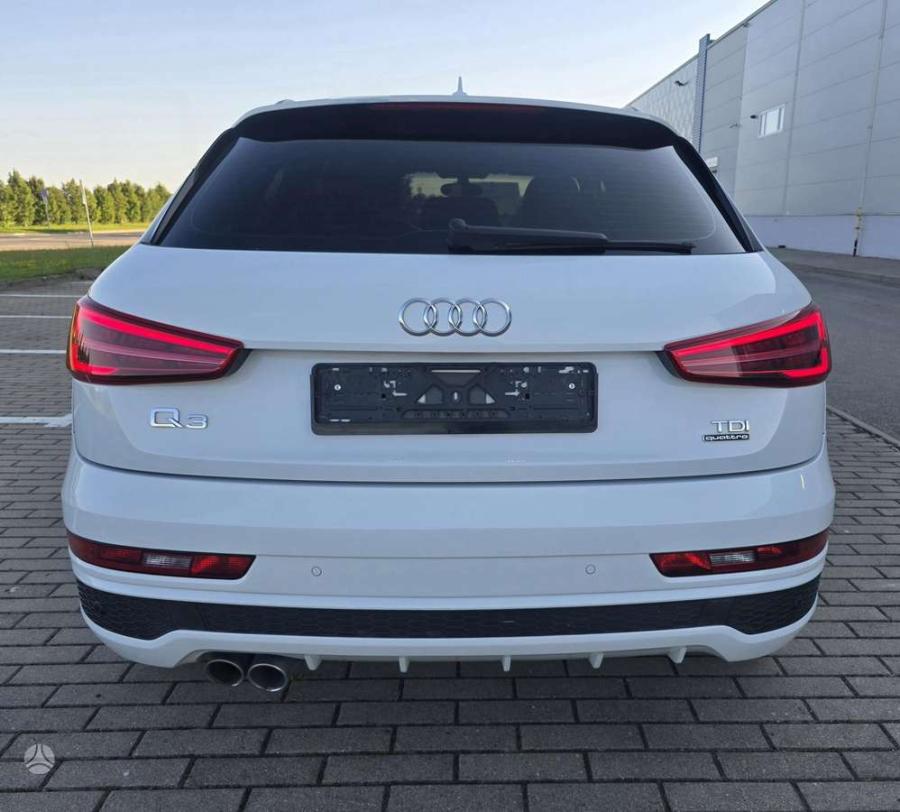 White Audi Q3 2015 in Panevezys, with an engine capacity of 1.97 L and mileage of 196 thousand km for 13250 €, photo 6 on AUTOMOTO.COM.LV