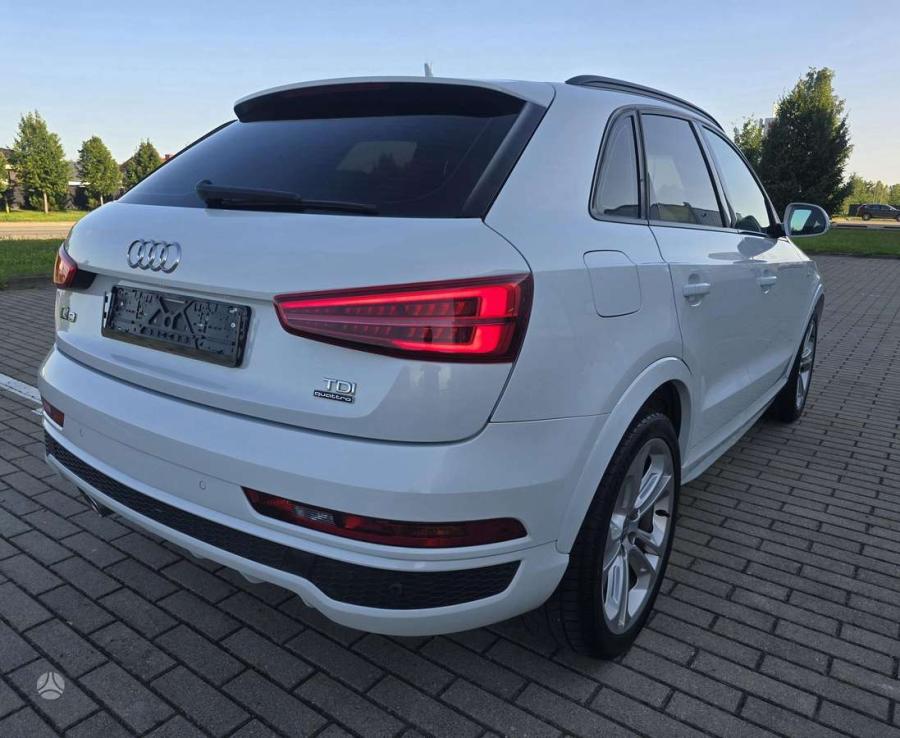 White Audi Q3 2015 in Panevezys, with an engine capacity of 1.97 L and mileage of 196 thousand km for 13250 €, photo 7 on AUTOMOTO.COM.LV