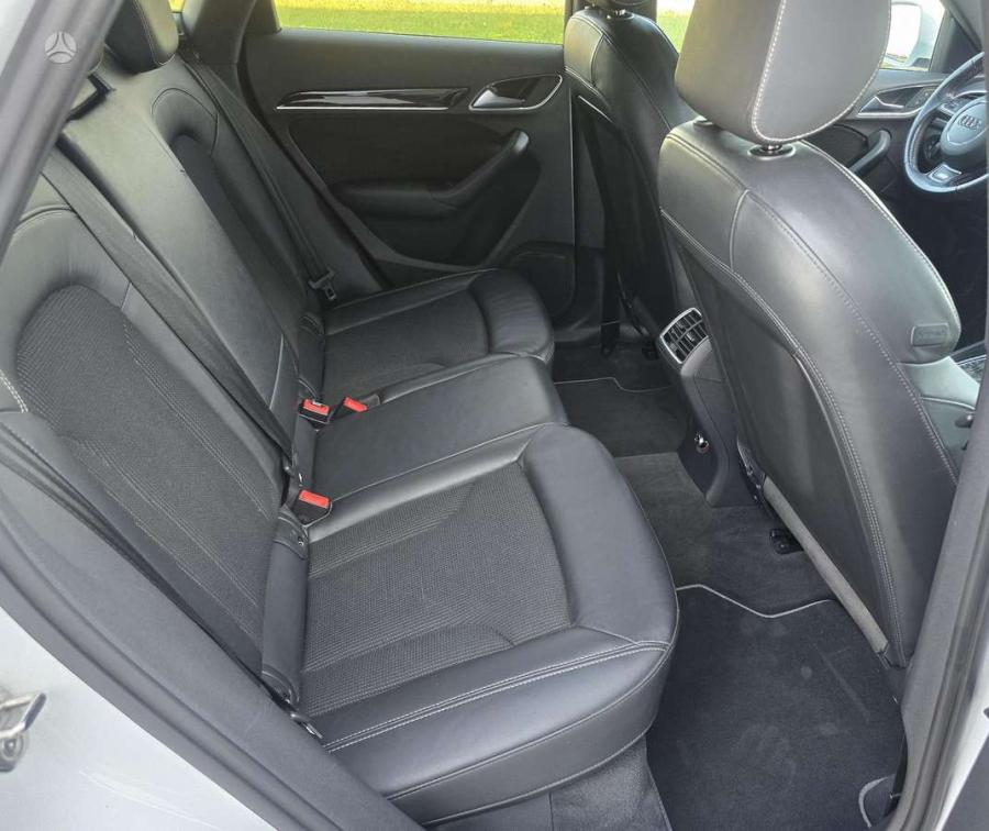 White Audi Q3 2015 in Panevezys, with an engine capacity of 1.97 L and mileage of 196 thousand km for 13250 €, photo 17 on AUTOMOTO.COM.LV