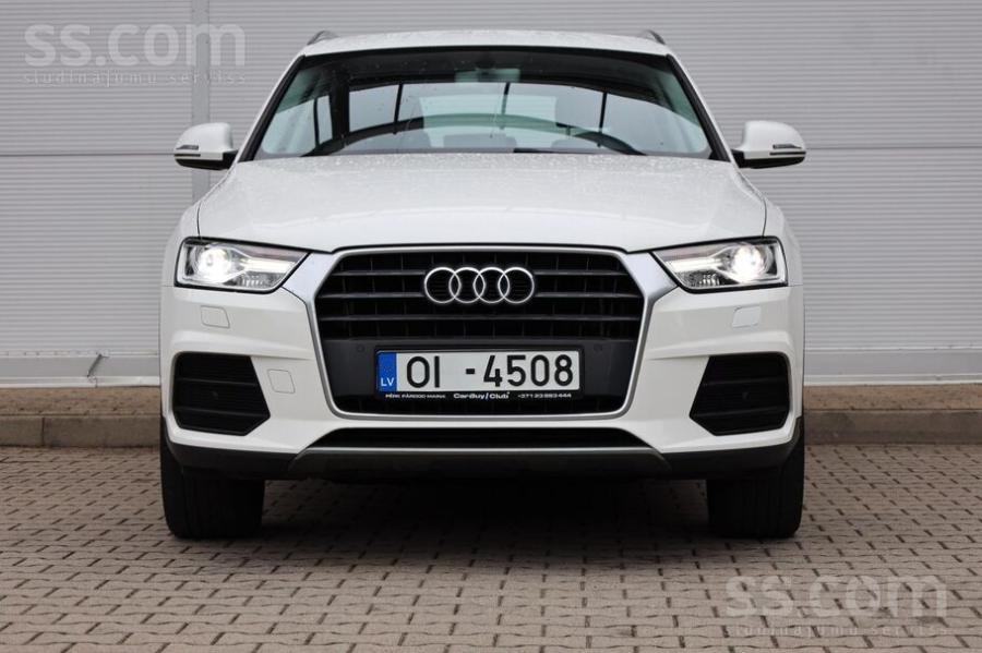 White Audi Q3 2015 in Riga, with an engine capacity of 2.00 L and mileage of 295 thousand km for 9995 €, photo 4 on AUTOMOTO.COM.LV
