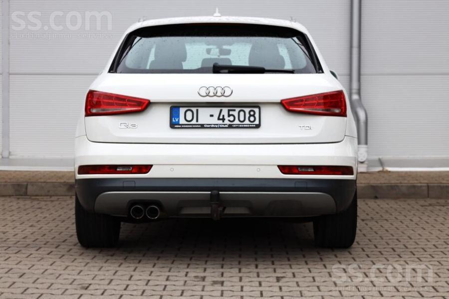 White Audi Q3 2015 in Riga, with an engine capacity of 2.00 L and mileage of 295 thousand km for 9995 €, photo 6 on AUTOMOTO.COM.LV