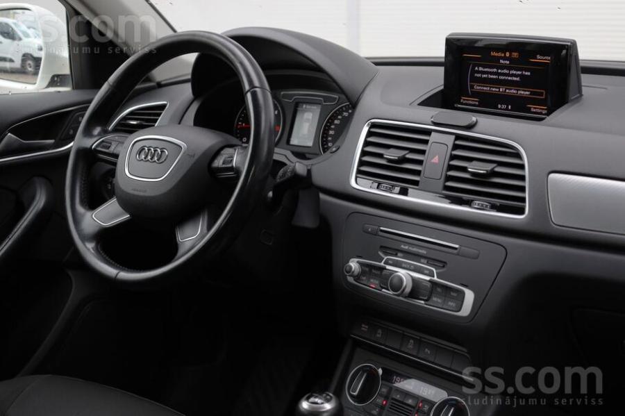 White Audi Q3 2015 in Riga, with an engine capacity of 2.00 L and mileage of 295 thousand km for 9995 €, photo 13 on AUTOMOTO.COM.LV