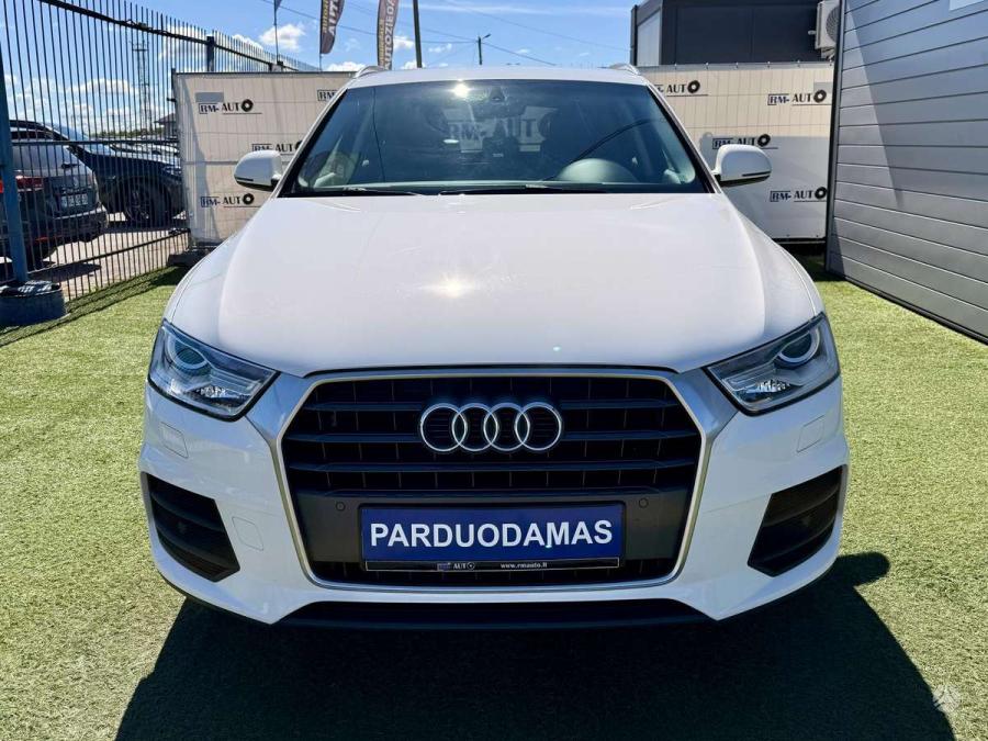 White Audi Q3 2016 in Panevezys, with an engine capacity of 1.97 L and mileage of 262 thousand km for 11300 €, photo 3 on AUTOMOTO.COM.LV