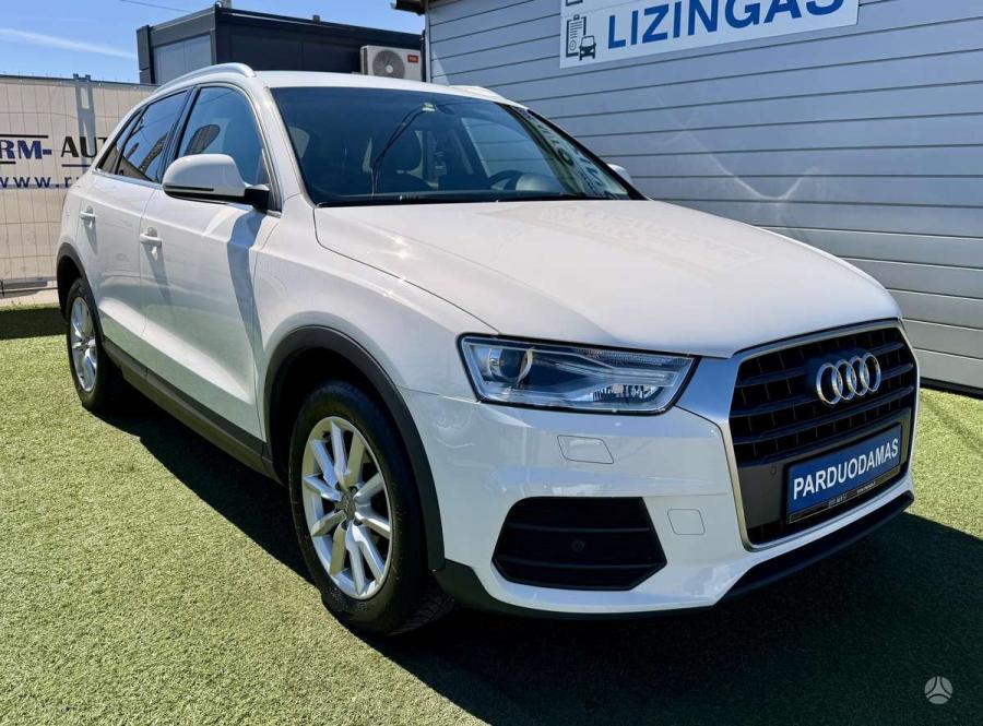 White Audi Q3 2016 in Panevezys, with an engine capacity of 1.97 L and mileage of 262 thousand km for 11300 €, photo 4 on AUTOMOTO.COM.LV