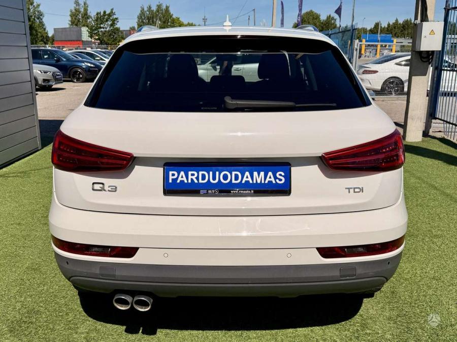 White Audi Q3 2016 in Panevezys, with an engine capacity of 1.97 L and mileage of 262 thousand km for 11300 €, photo 8 on AUTOMOTO.COM.LV