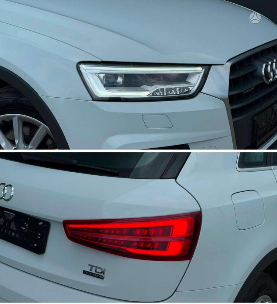 White Audi Q3 2016 in Vilnius, with an engine capacity of 1.97 L and mileage of 258 thousand km for 13600 €, photo 14 on AUTOMOTO.COM.LV