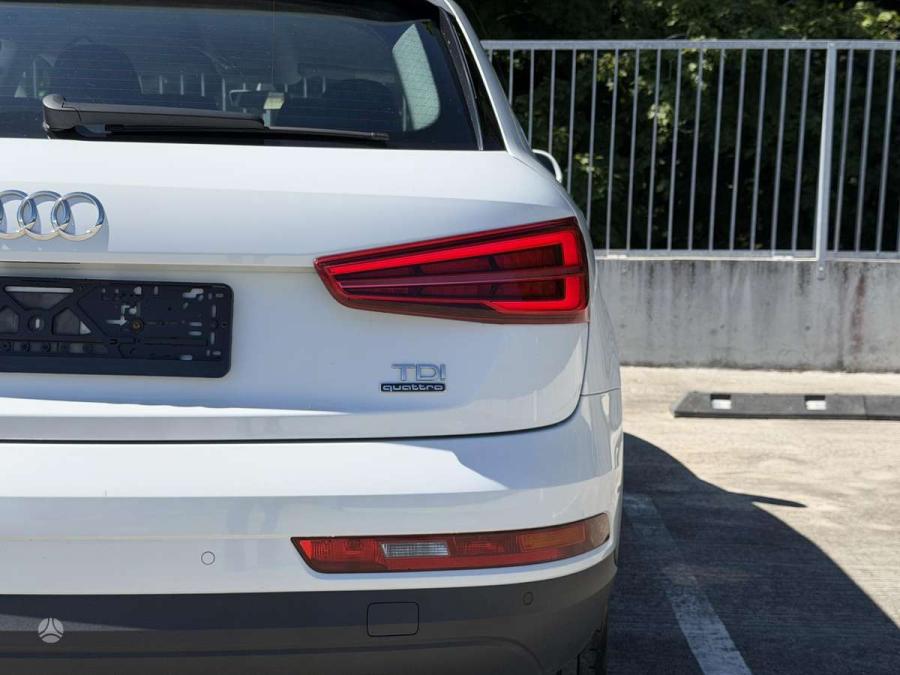 White Audi Q3 2016 in Vilnius, with an engine capacity of 1.97 L and mileage of 259 thousand km for 12900 €, photo 16 on AUTOMOTO.COM.LV