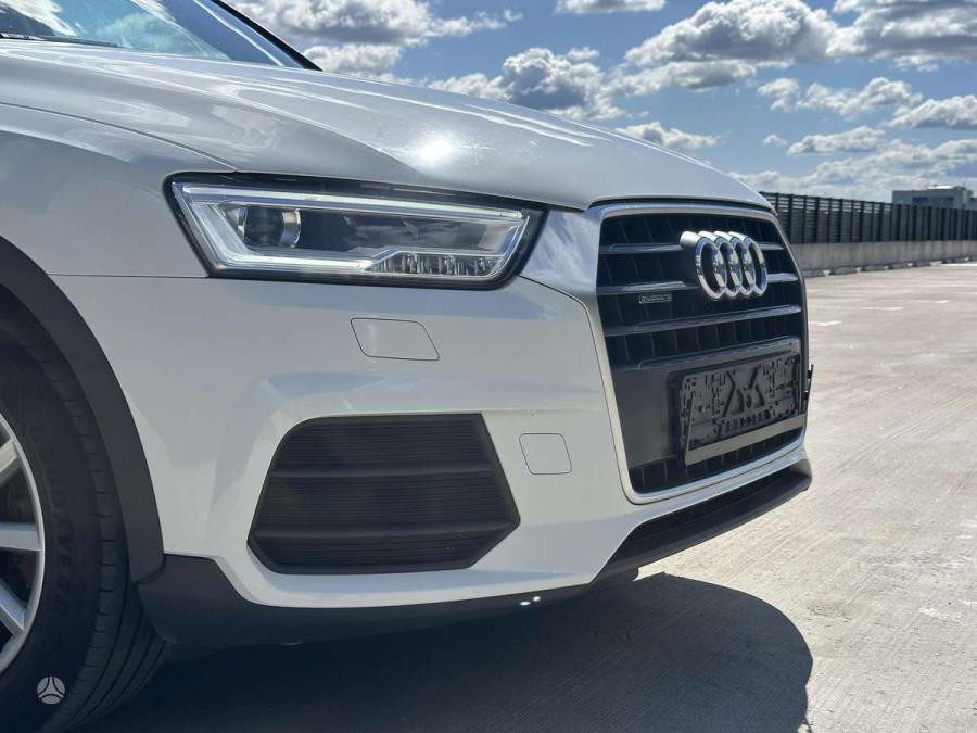 White Audi Q3 2016 in Vilnius, with an engine capacity of 1.97 L and mileage of 259 thousand km for 12900 €, photo 37 on AUTOMOTO.COM.LV