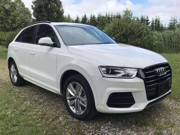 Balts Audi Q3 2017 Klaipėda, ar dzinēja tilpumu 1.98 L un nobraukumu 130 tūkst. km par 14300 €, foto  vietnē AUTOMOTO.COM.LV