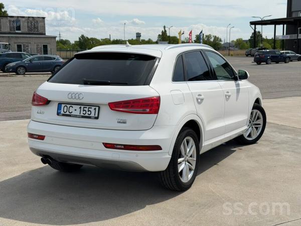 White Audi Q3 2017 in Liepaja, with an engine capacity of 2.00 L and mileage of 128 thousand km for 16500 €, photo 3 on AUTOMOTO.COM.LV