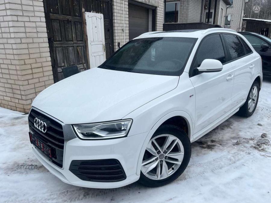 White Audi Q3 2018 in Klaipeda, with an engine capacity of 1.98 L and mileage of 187 thousand km for 16200 €, photo 3 on AUTOMOTO.COM.LV