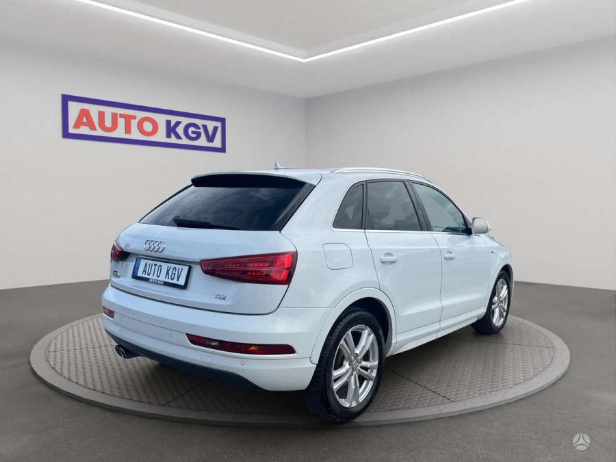 White Audi Q3 2018 in Kaunas, with an engine capacity of 2.00 L and mileage of 195 thousand km for 14499 €, photo 6 on AUTOMOTO.COM.LV