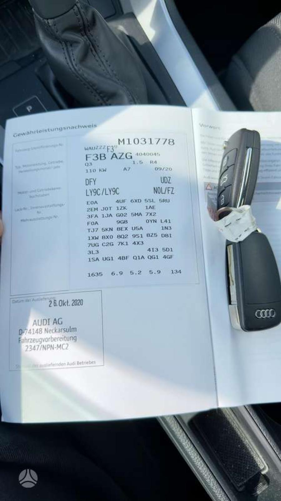 Белый Ауди Ку3 2020 в Шяуляй, объемом двигателя 1.50 л и пробегом 90 тыс. км за 14450 €, фото 39 на AUTOMOTO.COM.LV