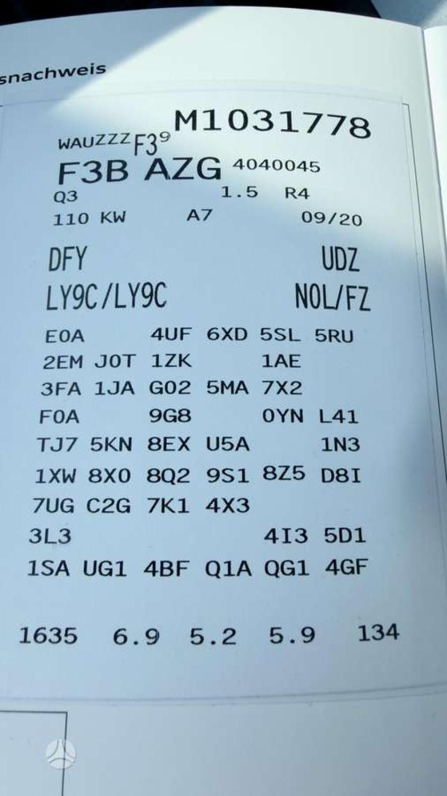 Белый Ауди Ку3 2020 в Шяуляй, объемом двигателя 1.50 л и пробегом 90 тыс. км за 14450 €, фото 40 на AUTOMOTO.COM.LV