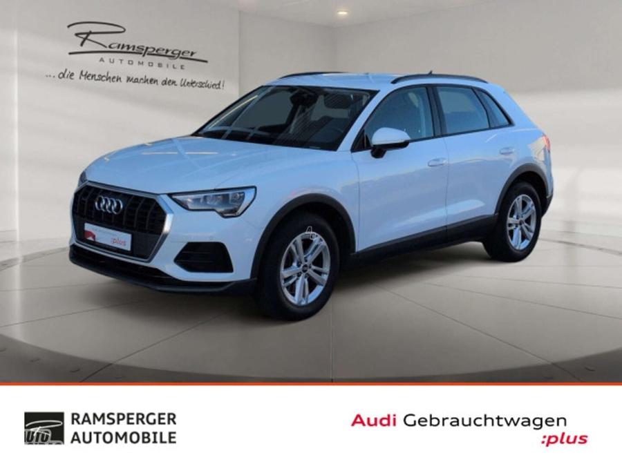White Audi Q3 2021 in Kaunas, with an engine capacity of 2.00 L and mileage of 63 thousand km for 33092 €, photo 1 on AUTOMOTO.COM.LV
