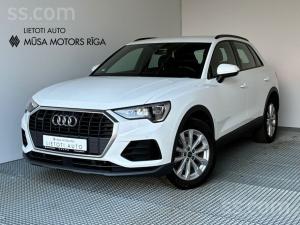 White Audi Q3 2021 in Riga, with an engine capacity of 2.00 L and mileage of 70 thousand km for 31490 €, photo  on AUTOMOTO.COM.LV