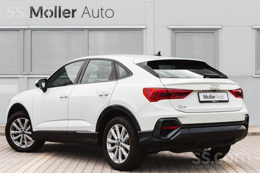 White Audi Q3 2021 in Ventspils, with an engine capacity of 1.50 L and mileage of 109 thousand km for 28450 €, photo 4 on AUTOMOTO.COM.LV