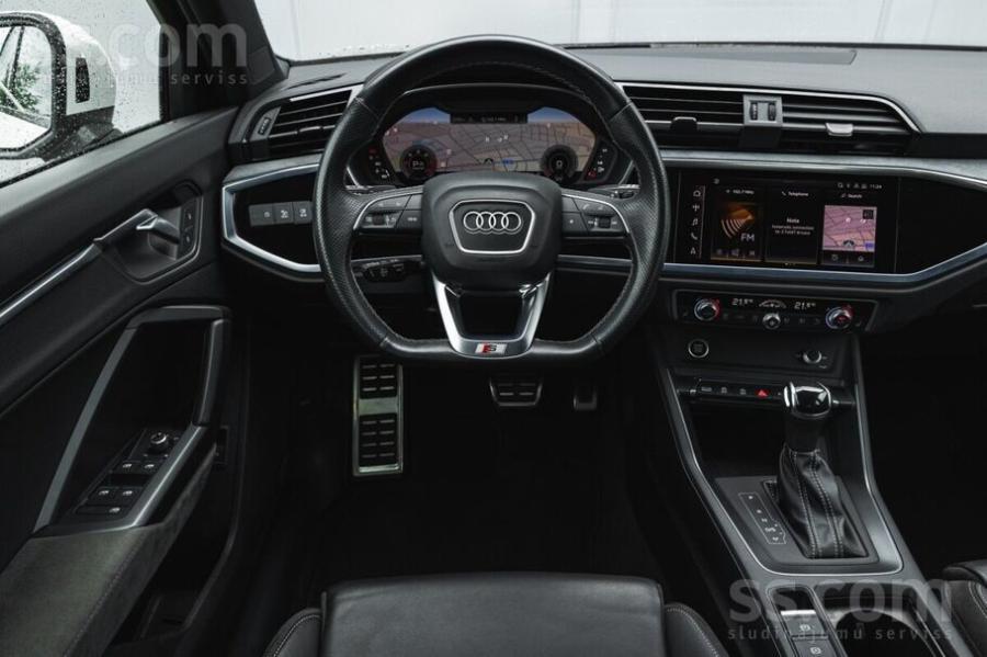 White Audi Q3 2021 in Ventspils, with an engine capacity of 1.50 L and mileage of 109 thousand km for 28450 €, photo 19 on AUTOMOTO.COM.LV